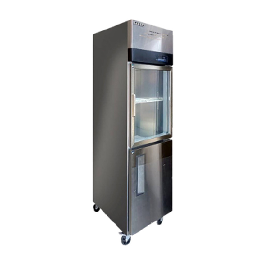 Sakato 420L 2 Door Glass Top Stainless Steel Upright Combo Chiller ...